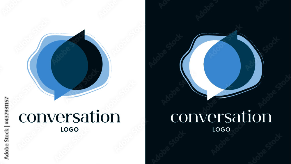 Group Conversation Logo Stock Vector | Adobe Stock