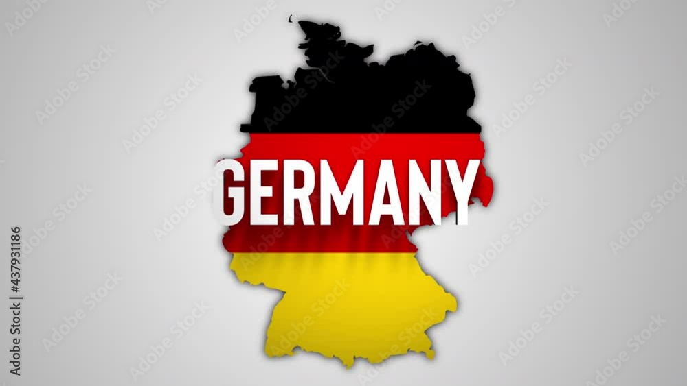Germany Map. Map of Germany With Text. Animated 4k German Map. European ...