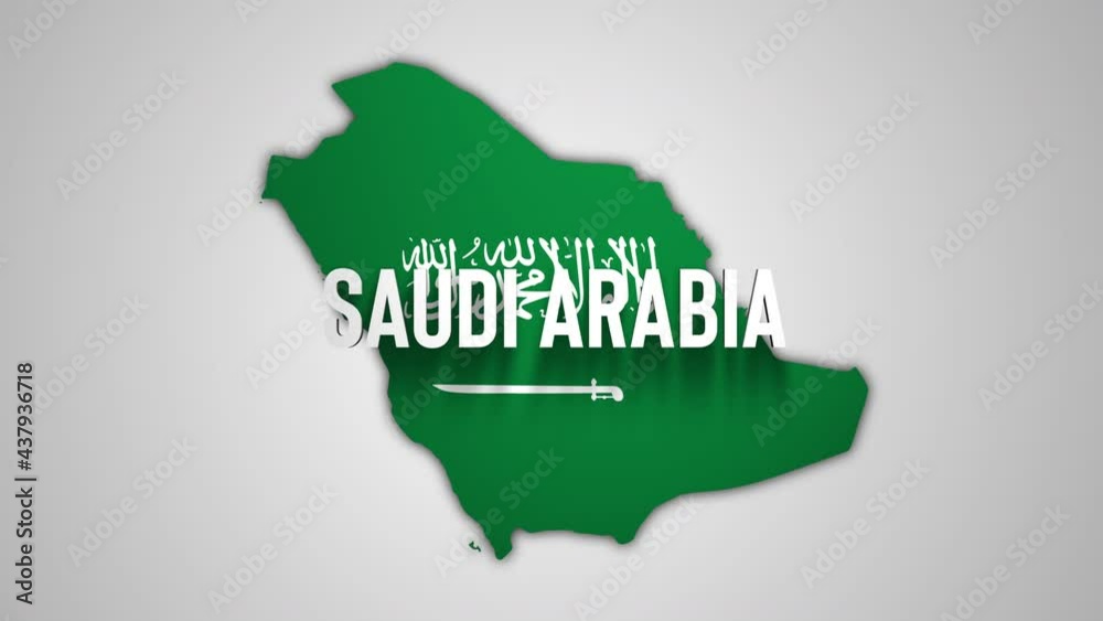 Saudi Map. Map of Saudi Arabia. Animated 4k Saudi Arabian Map. Middle ...