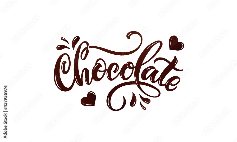 Chocolate handwritten text isolated on white background for World ...