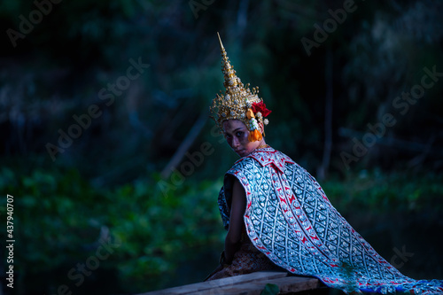 Fototapeta Thai ghost in traditional costume that appear in History ...