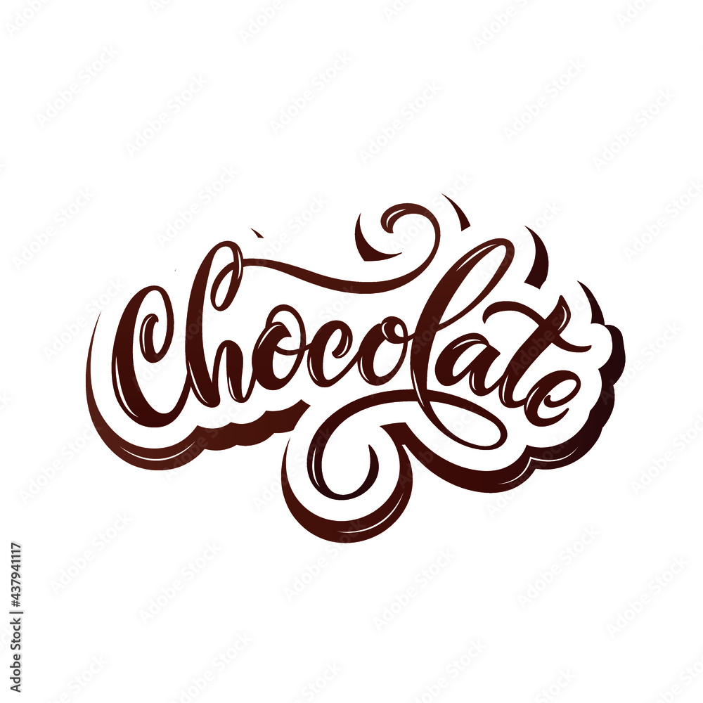 Chocolate handwritten text isolated on white background for World ...