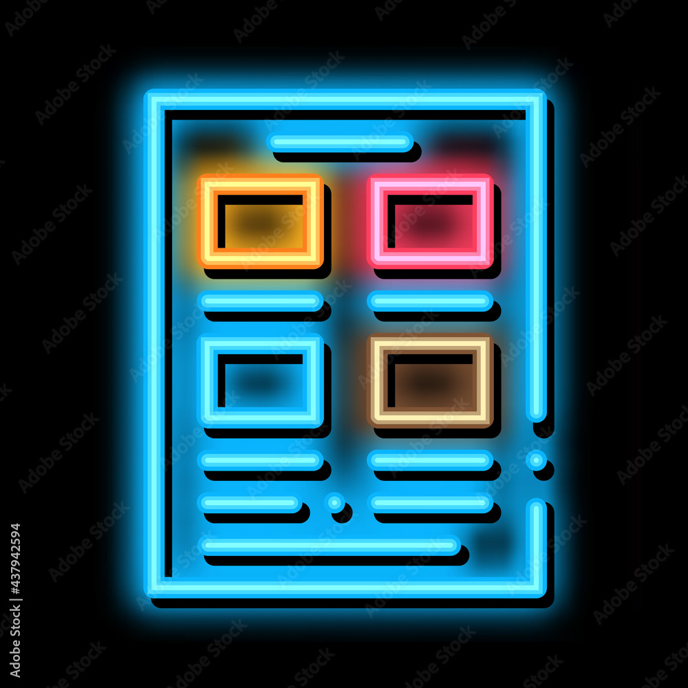 Newspaper Poster neon light sign vector. Glowing bright icon Newspaper ...