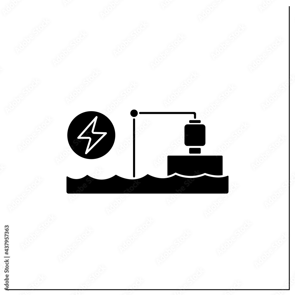 Vecteur Stock Pumped storage station glyph icon. Hydroelectric energy ...