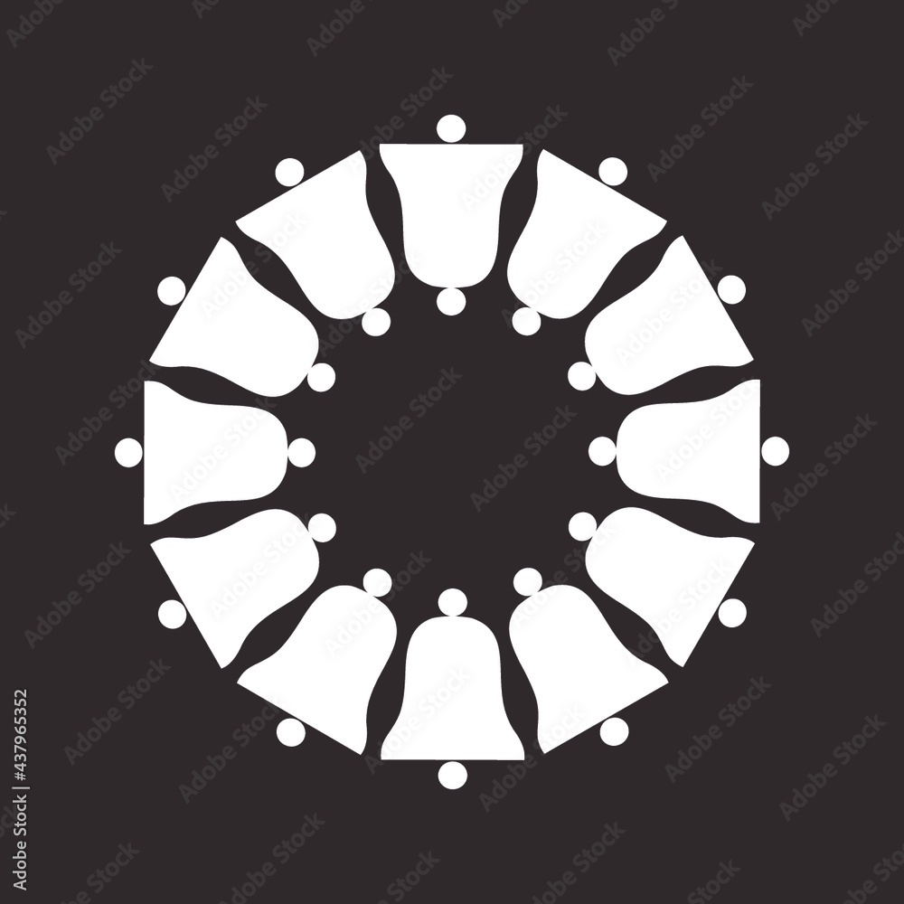 Hand drawn textured icon with ship's bell vector illustration. Pixel ...