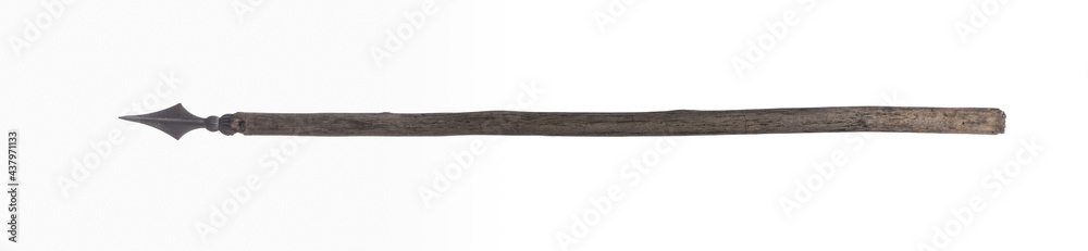 ancient wooden spear isolated on white background Stock Photo | Adobe Stock