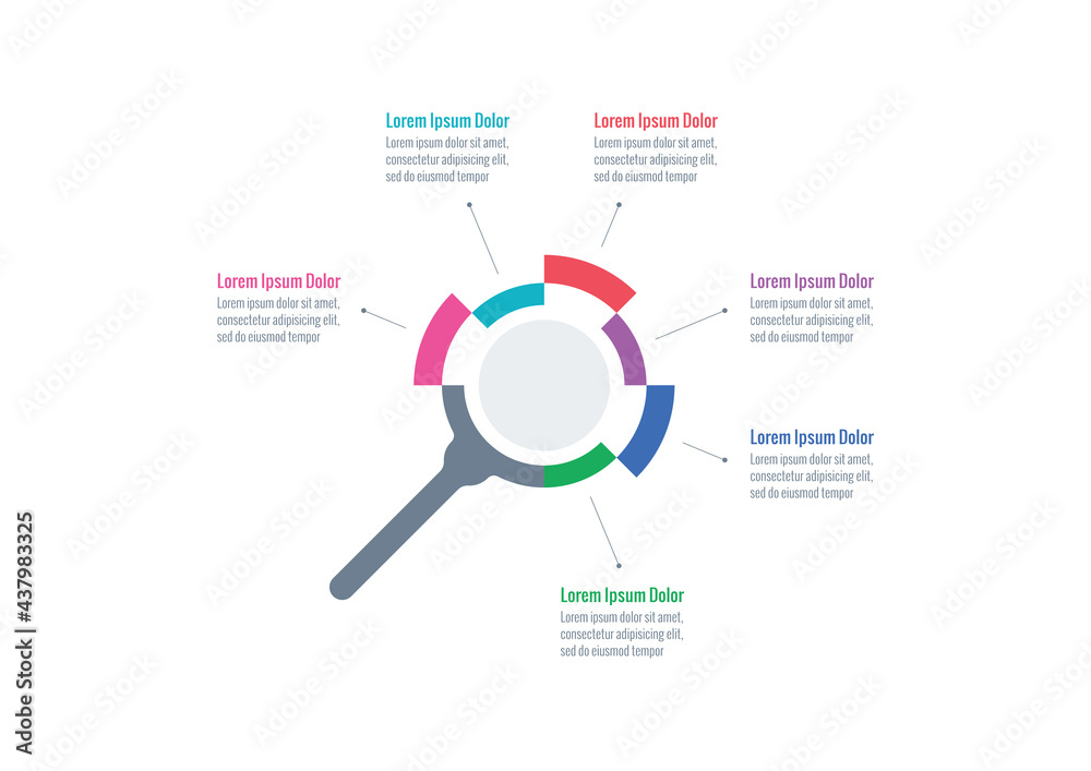 magnifying glass infographic template. internet, annual report ... magnifying glass infographic template. internet, annual report ...