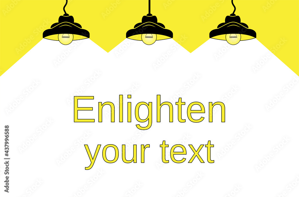Spotligts design with bulbs and light ray illuminates the wall vector ...