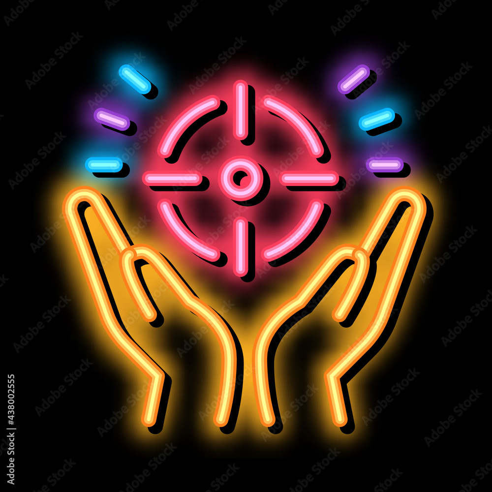 exaltation of purpose neon light sign vector. Glowing bright icon ...