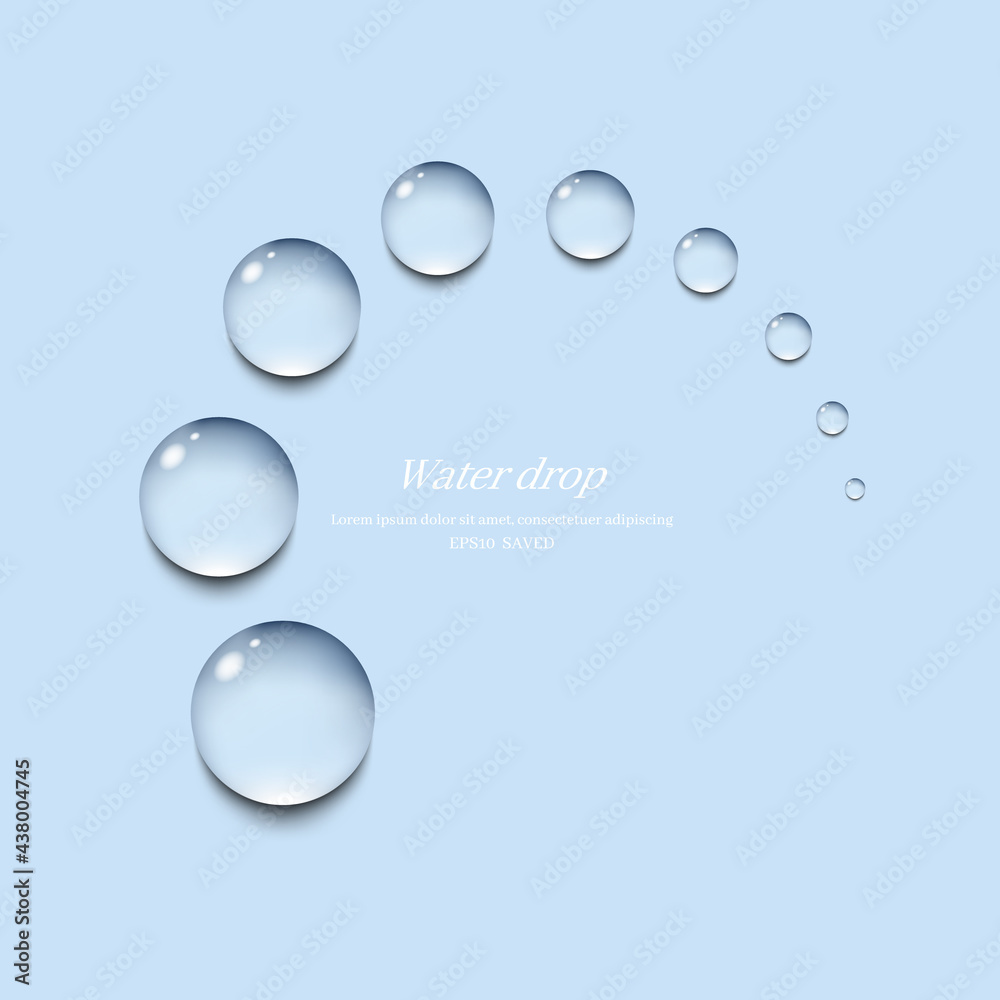 transparent water droplets , water drop object. Stock Vector | Adobe Stock