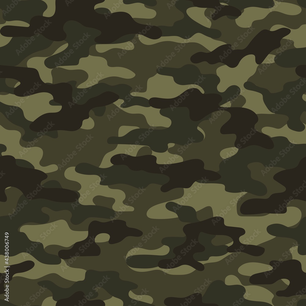 Abstract green camouflage seamless pattern for textiles. Army ...