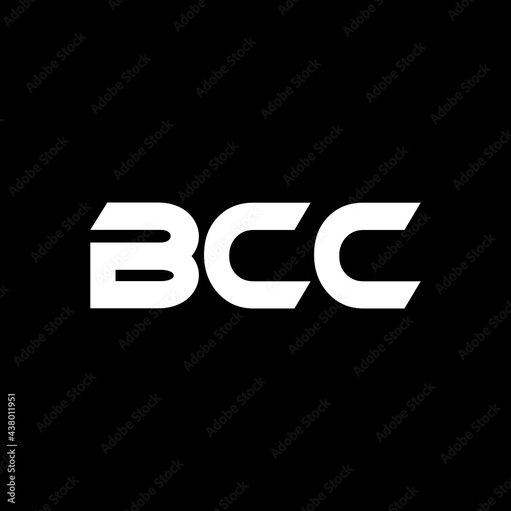 BCC letter logo design with black background in illustrator, vector ...