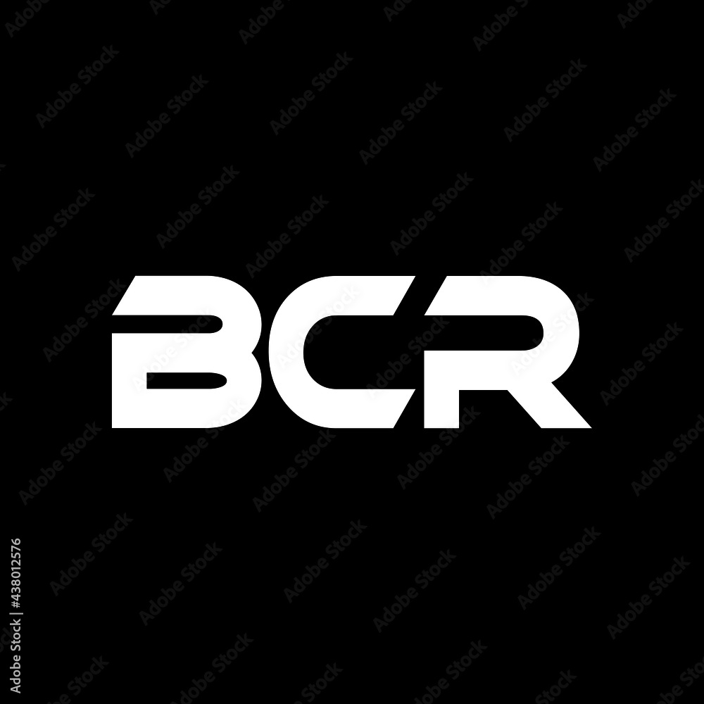 BCR letter logo design with black background in illustrator, vector ...