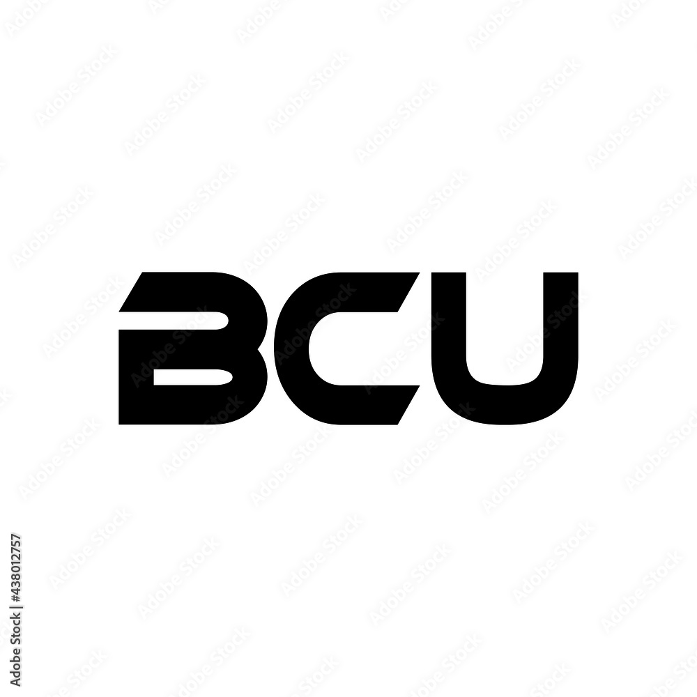 BCU letter logo design with white background in illustrator, vector ...