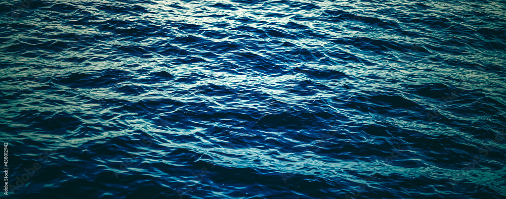 Photo & Art Print Deep blue ocean water texture, dark sea waves ...