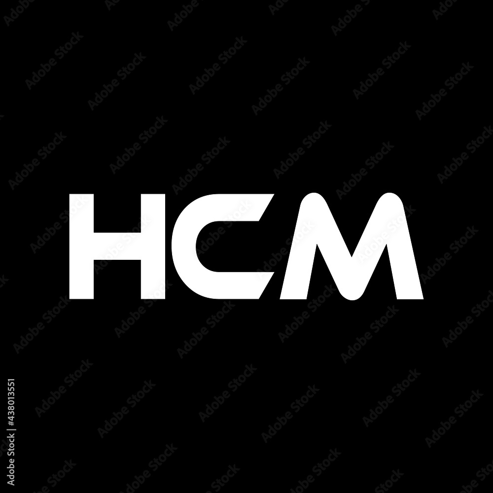Vecteur Stock HCM letter logo design with black background in ...
