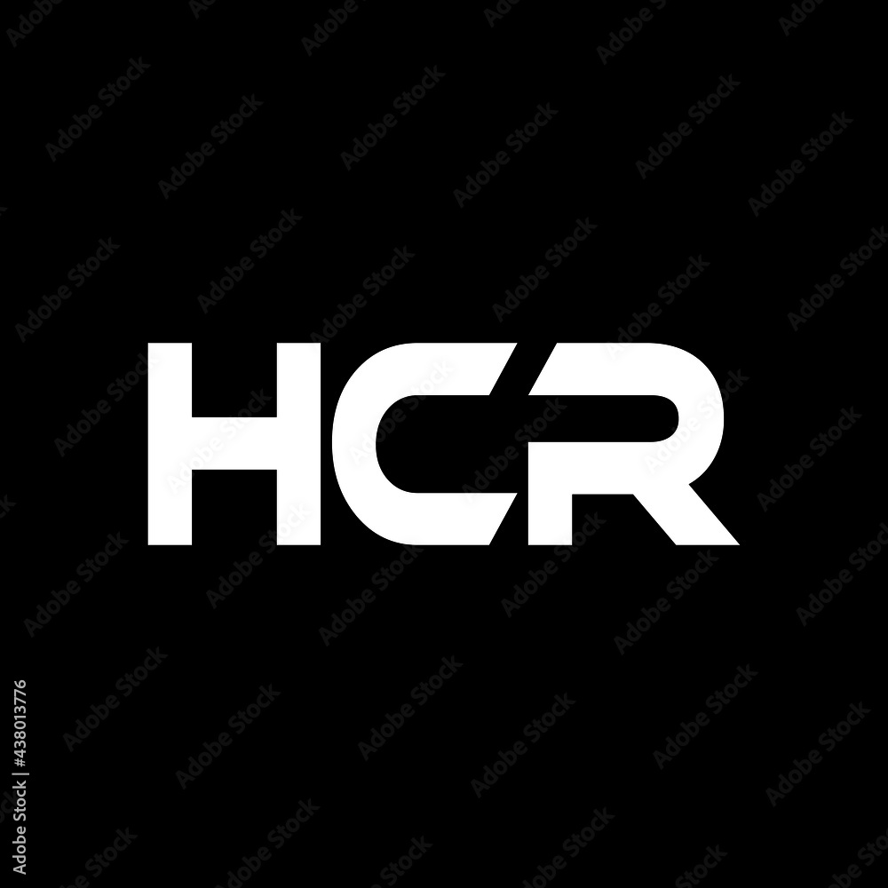 HCR letter logo design with black background in illustrator, vector ...