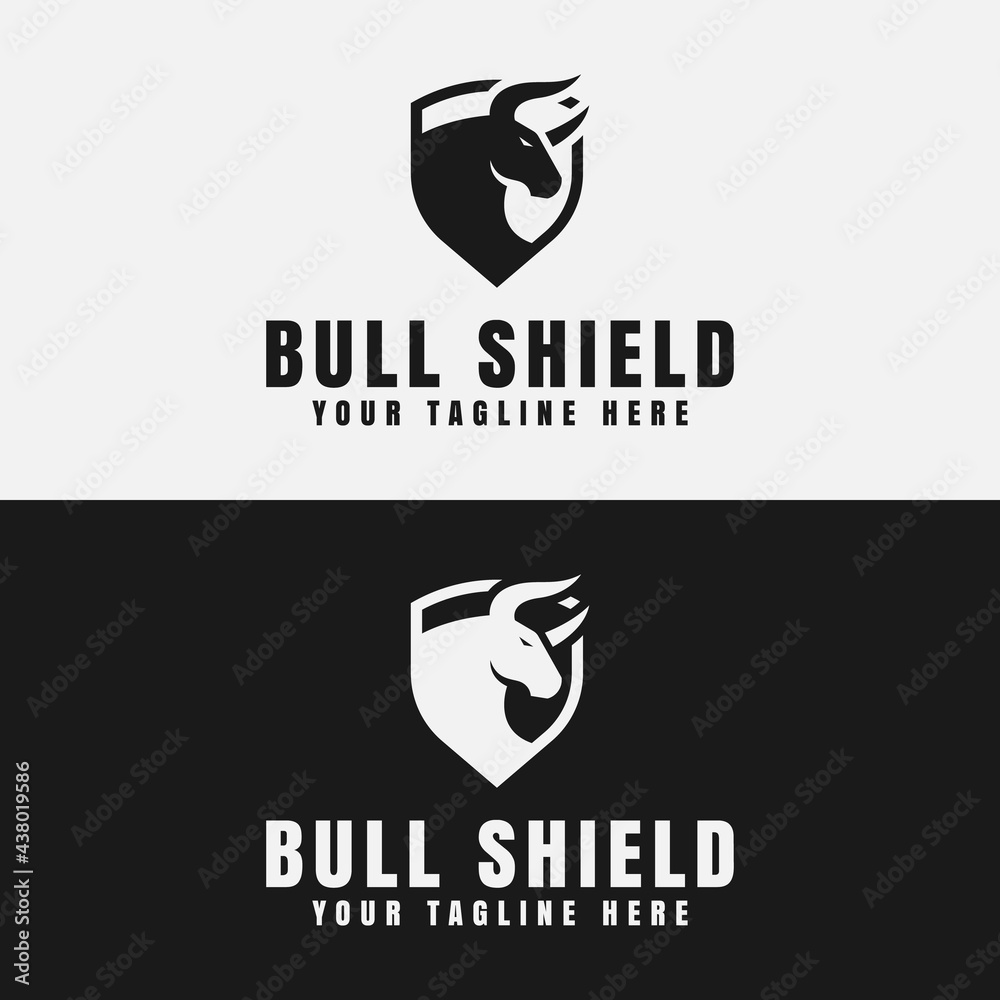 bull shield logo design suitable for logo template Stock Vector | Adobe ...