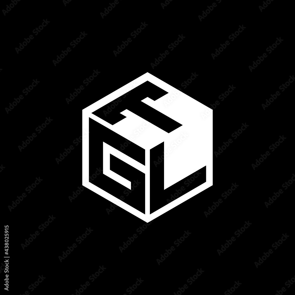 GLT letter logo design with black background in illustrator, vector ...