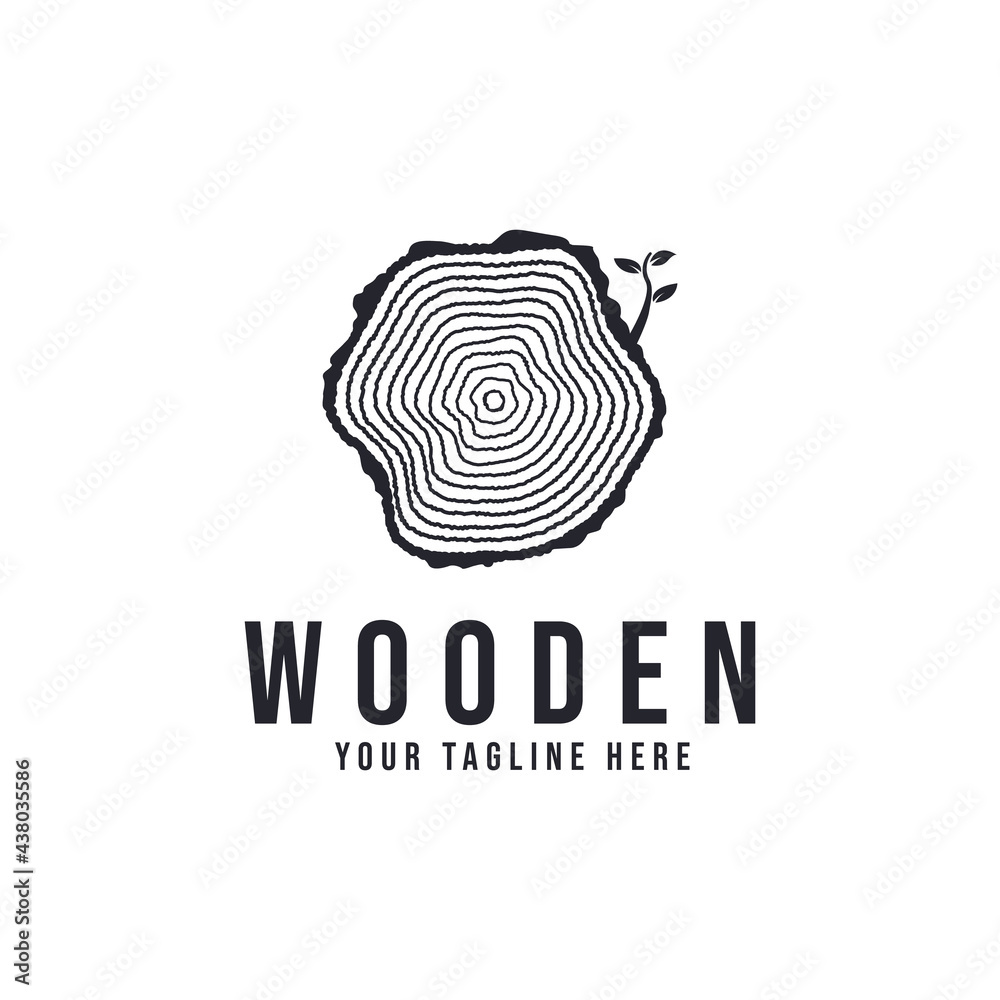 wood texture icon logo vintage vector symbol illustration design Stock ...