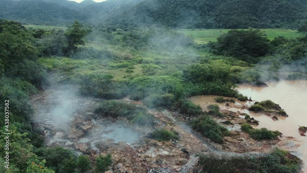 Steam over the boiling lake, Nag Aso, Manito Albay, Philippines ...