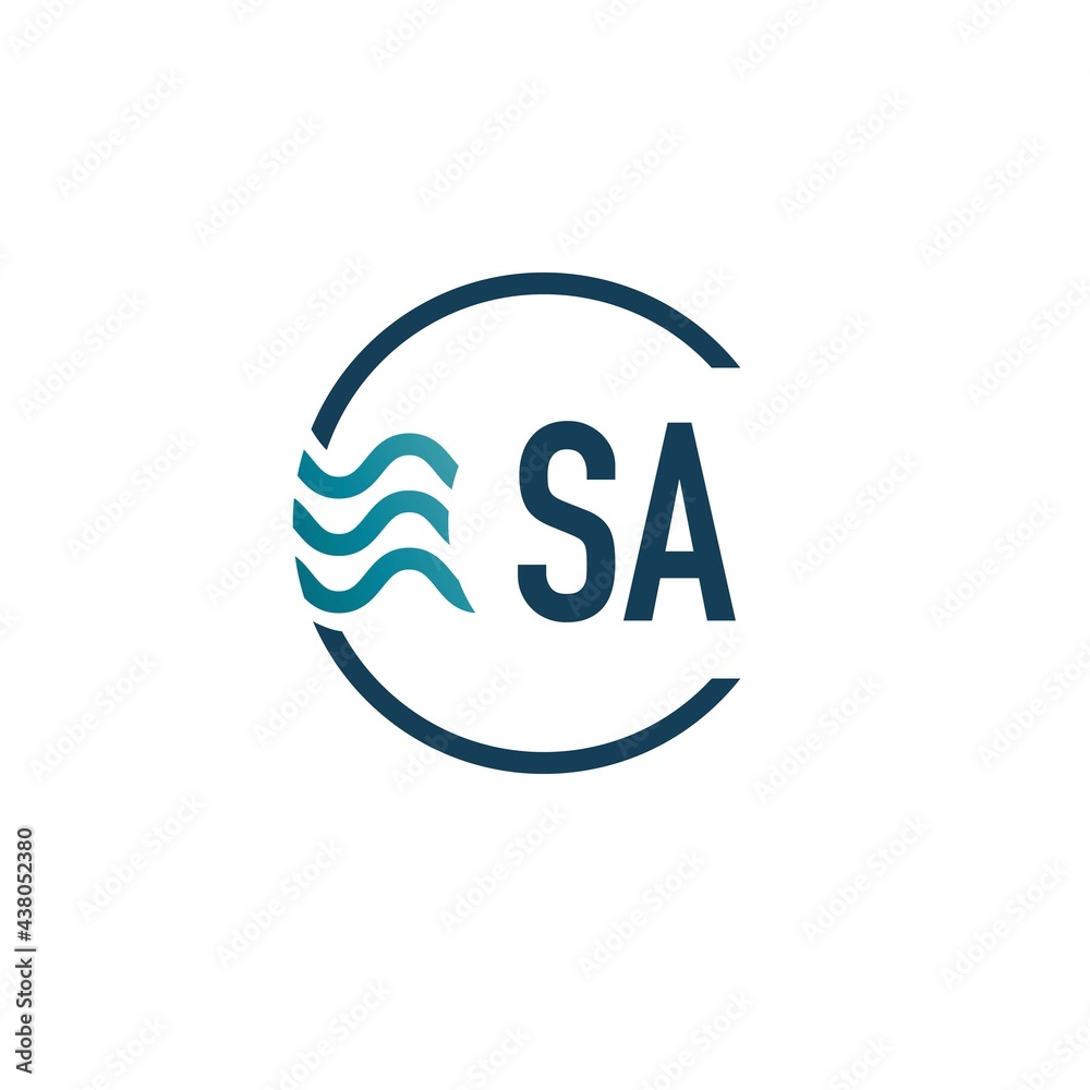 Initial Letter SA Water Creative Logo Design Template. Water template ...