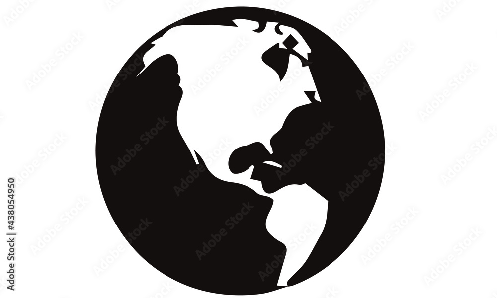 Silueta de planeta tierra, con vista a continente americano Stock ...