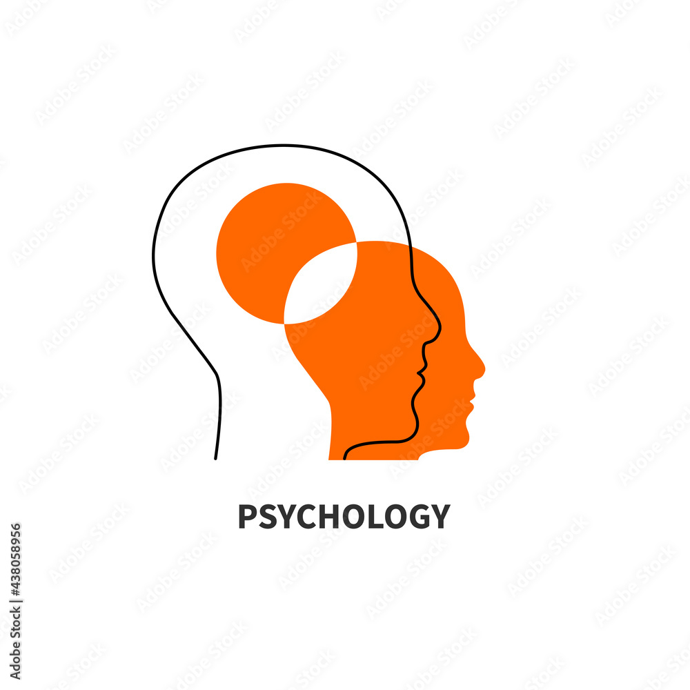 Psychology logo with two male profiles. Understanding icon Stock Vector ...