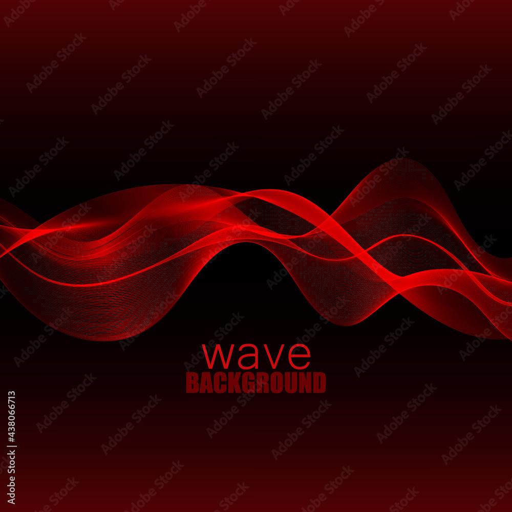 Red Smooth transparent wave stream line abstract header layout. Vector ...
