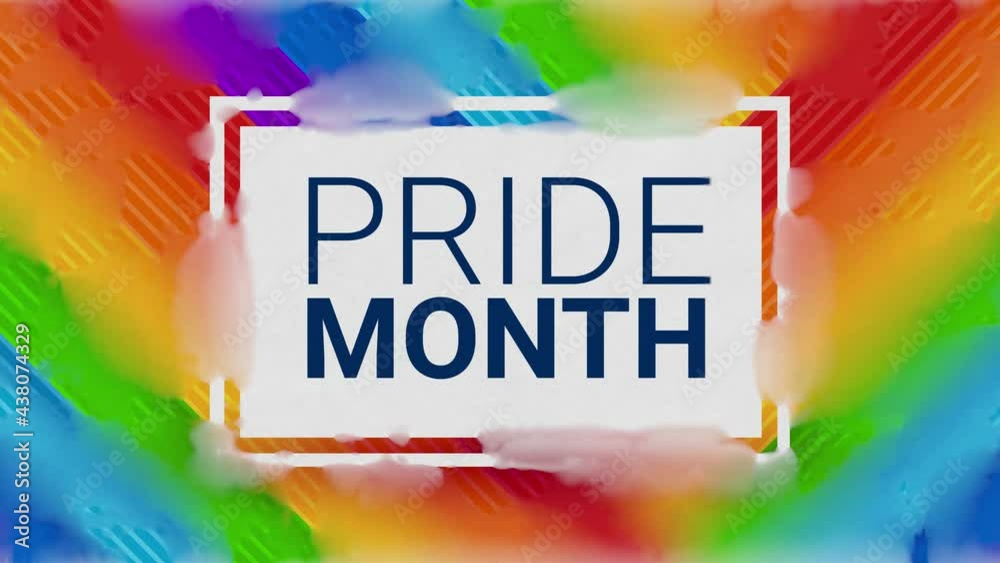 Pride month vector animated banner. Pride month text on rainbow ...