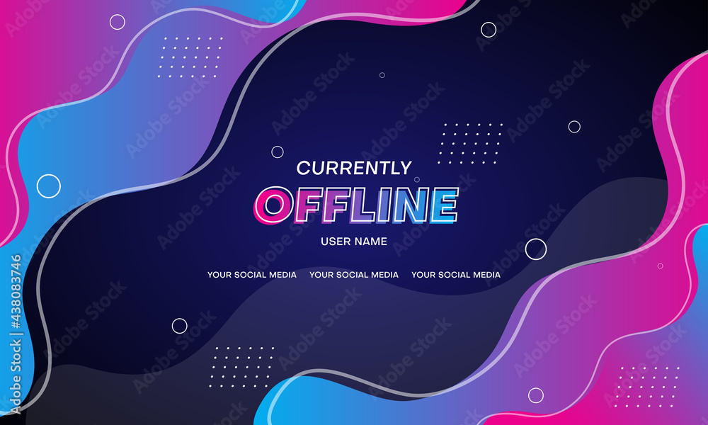 currently offline banner for streaming offline mode with gradient blue ...