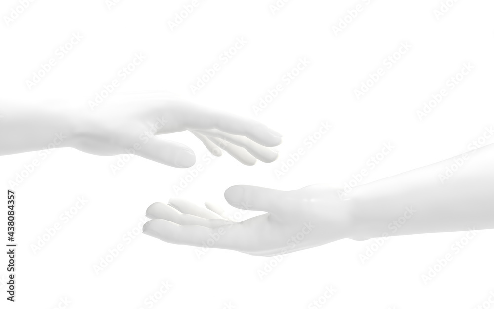 Hand sculpture with white background, 3d rendering. Stock Illustration ...