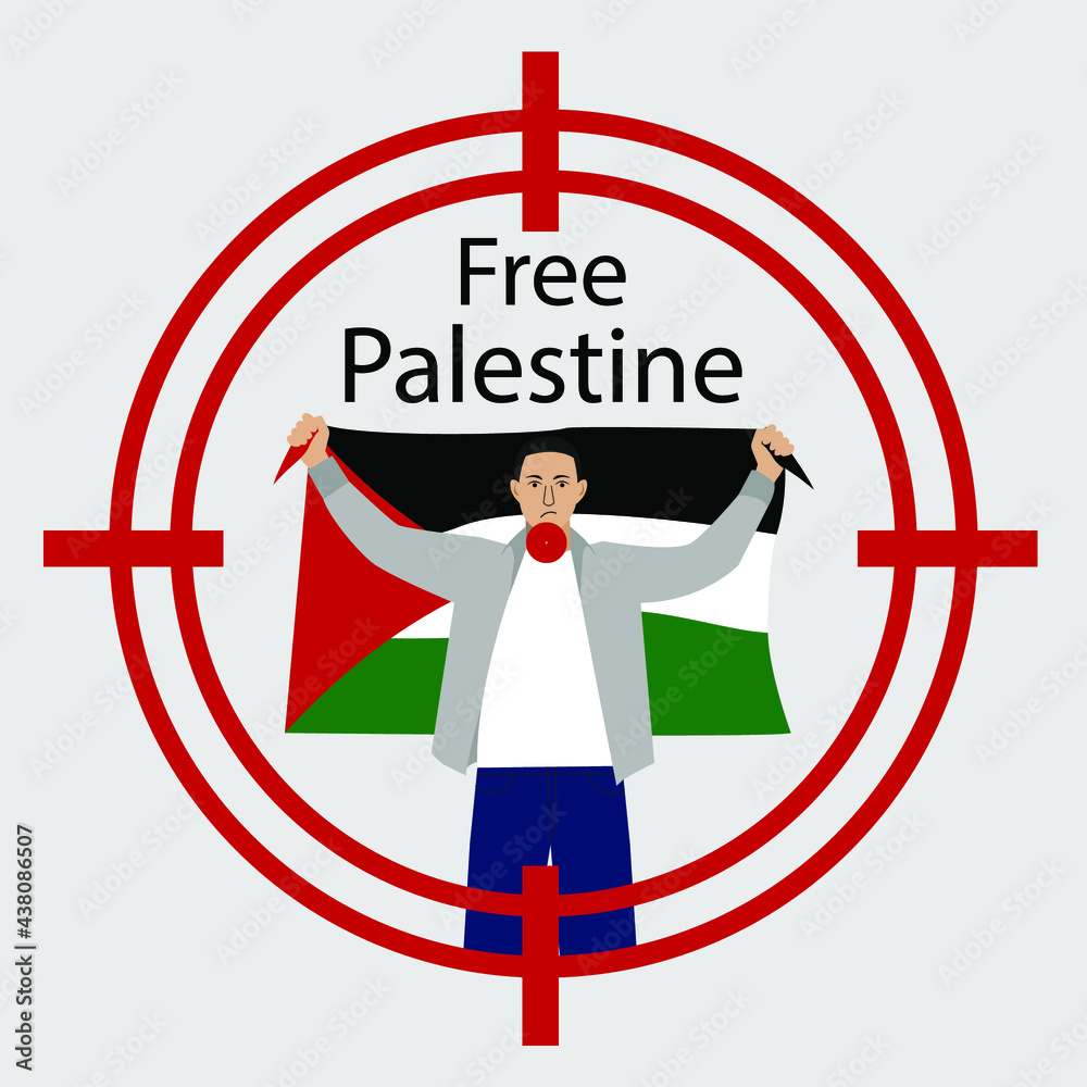 Free Palestine. Save Palestine concept vector illustration. Stop war ...
