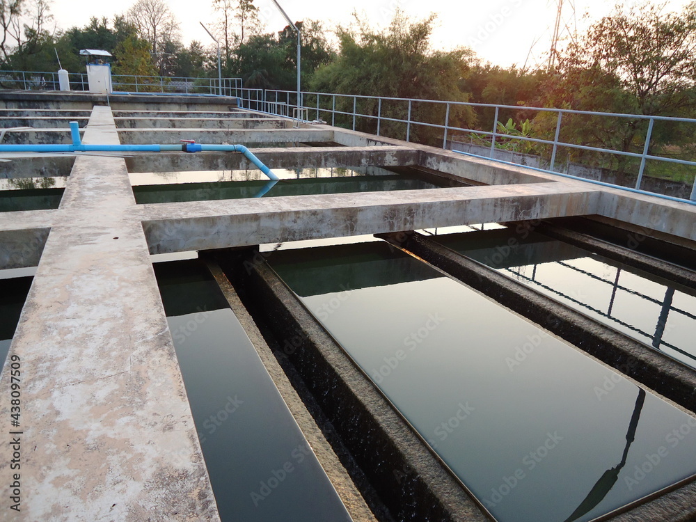 sedimentation tank in Conventional Water Treatment Plant Stock Photo ...