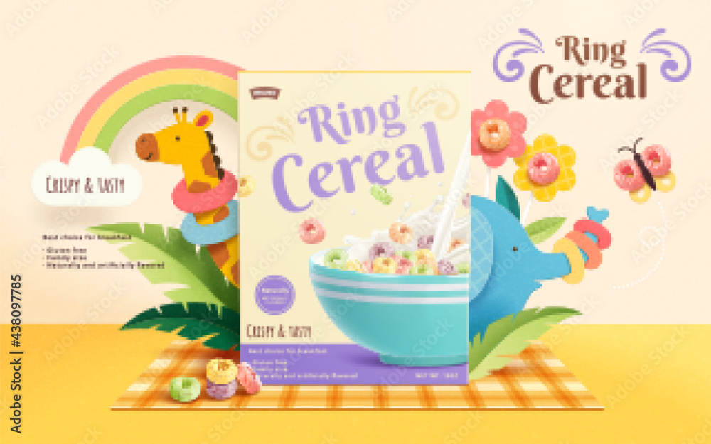 Ring cereal box display background Stock Vector | Adobe Stock