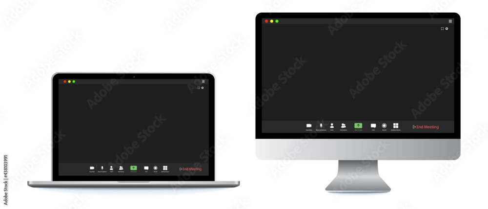 Video conference user interface, great design for any purposes. Online ...