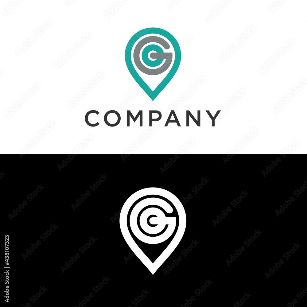Letter G Pin Point Logo Design Template Element. searching pin logo ...