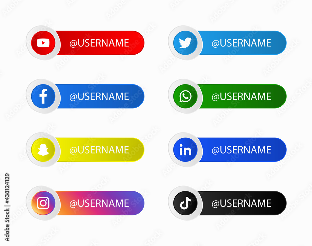 Social media icons banners buttons logos - social networking buttons in ...
