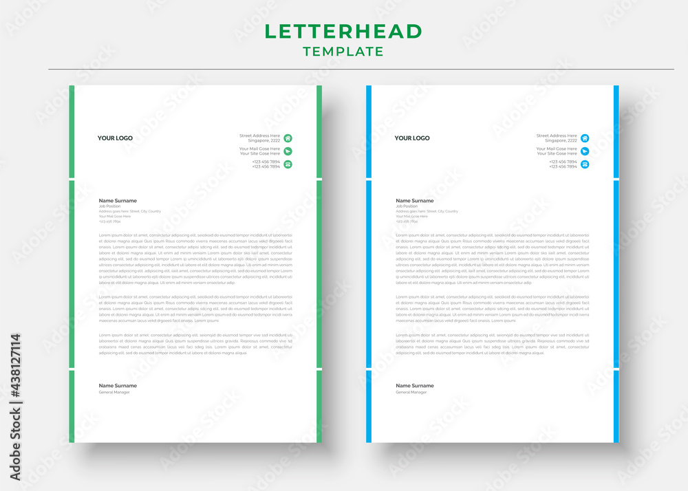 Professional Letterhead Template. Minimalist Letterhead Template ...