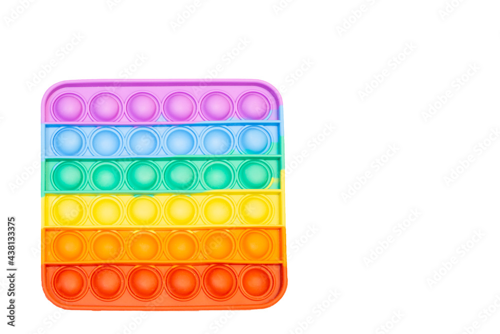 Antistress rainbow pop it fidget on white background. Simple dimple ...