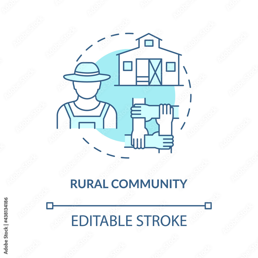 Rural community concept icon. Communities types abstract idea thin line ...