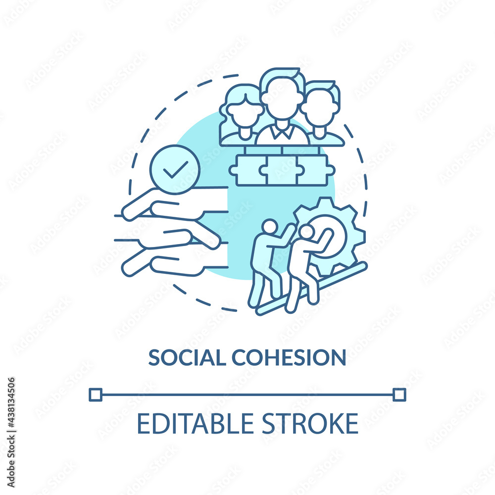 Social cohesion concept icon. Community development abstract idea thin ...