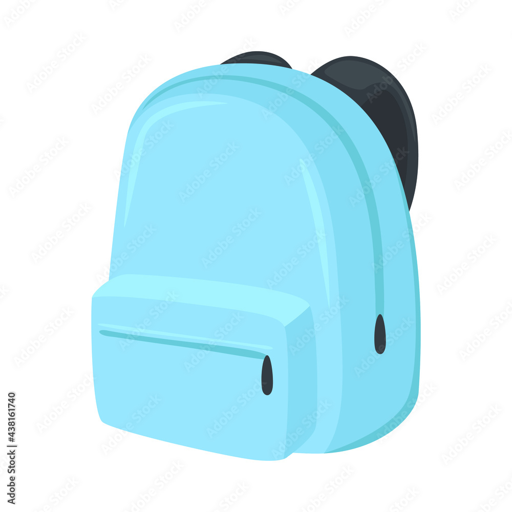 Bag Blue Sign Emoji Icon Illustration. School Vector Symbol Emoticon ...