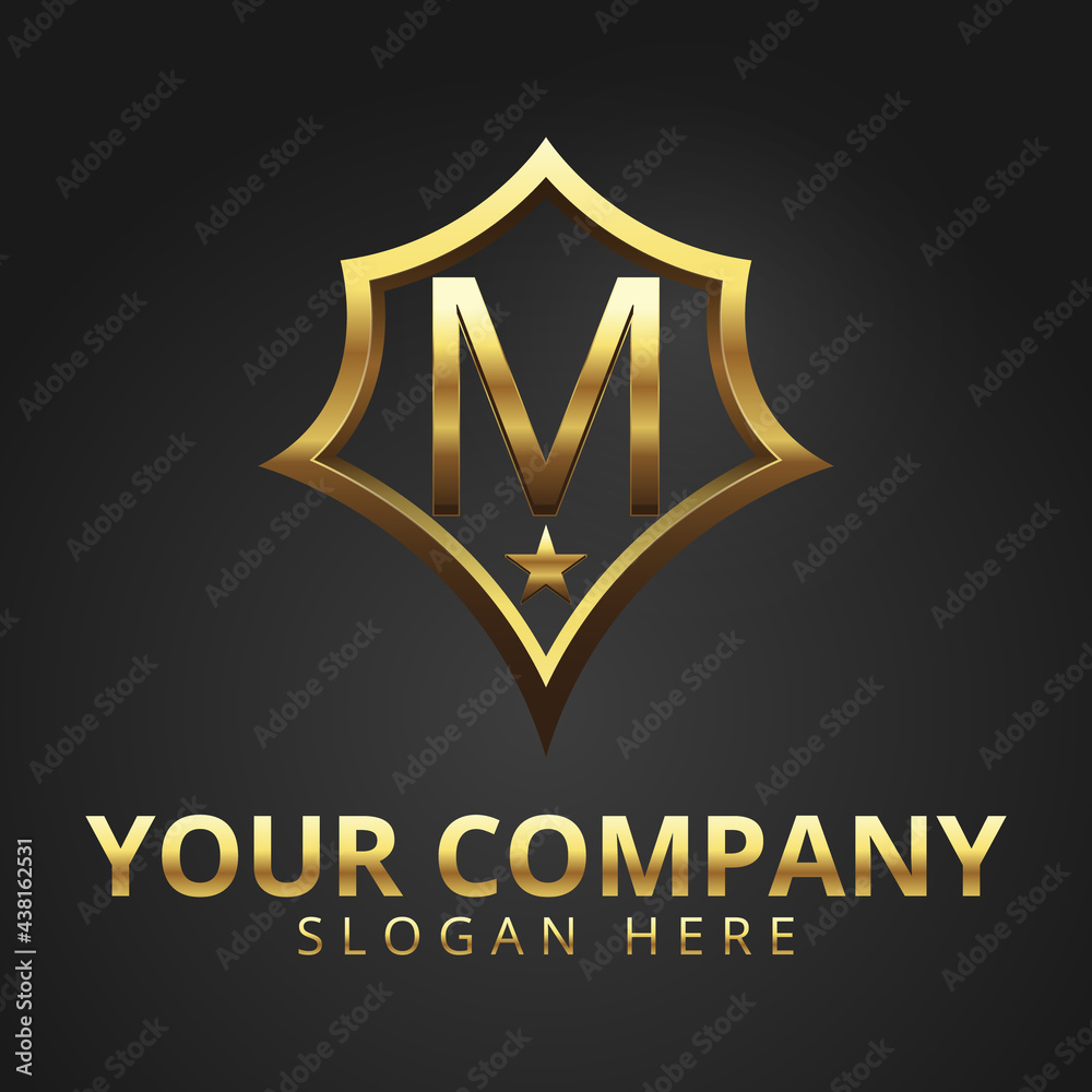Letter M Gold Logo Modern And Luxury logos With Gradient Gold Color ...