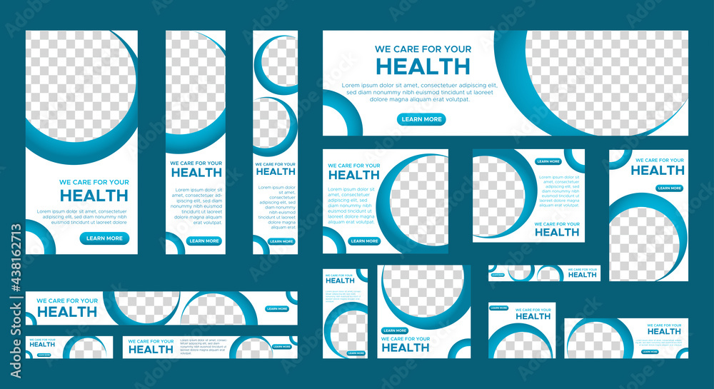 Set of Healthy Medical banners of standard size with a place for photos ...