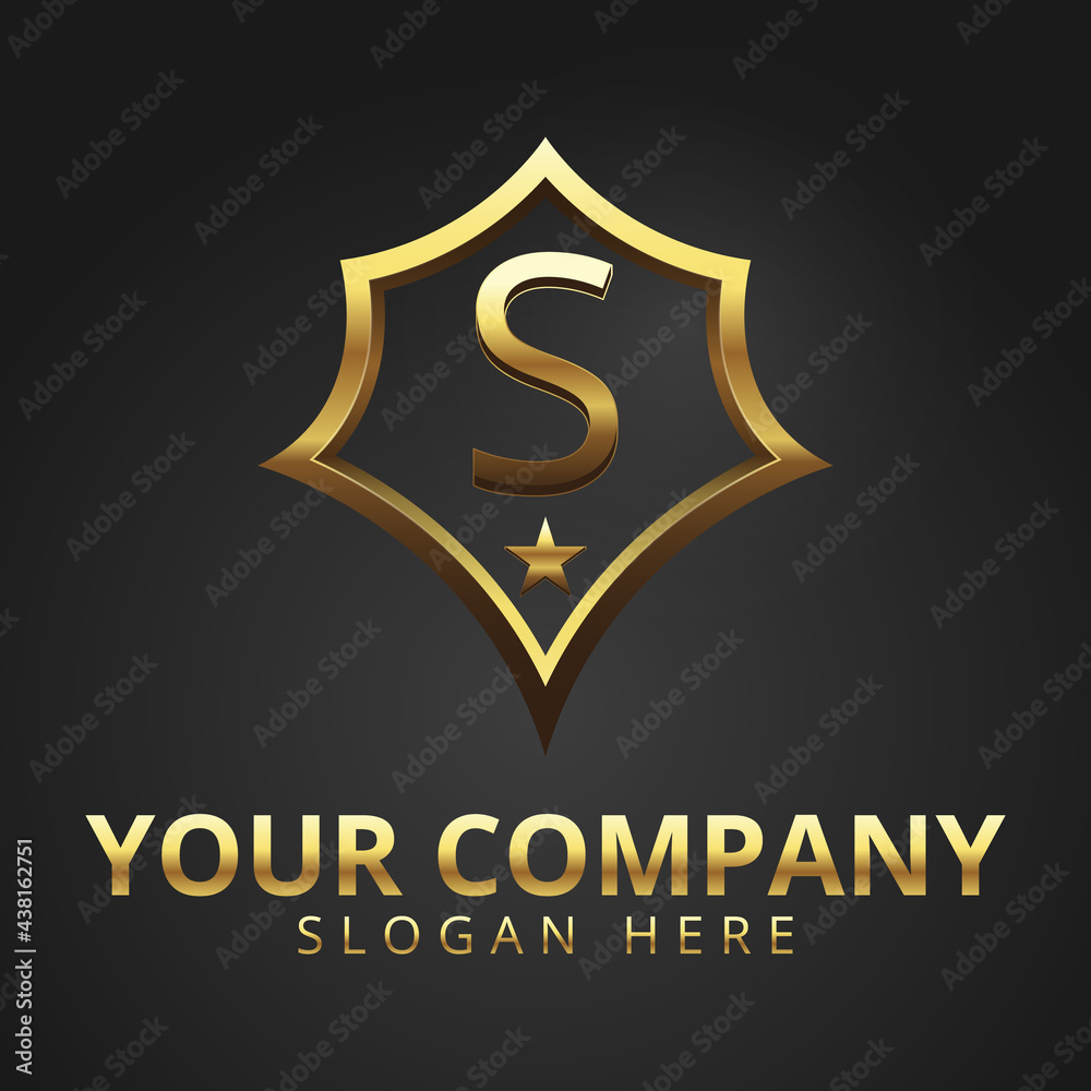 Letter S Gold Logo Modern And Luxury logos With Gradient Gold Color ...