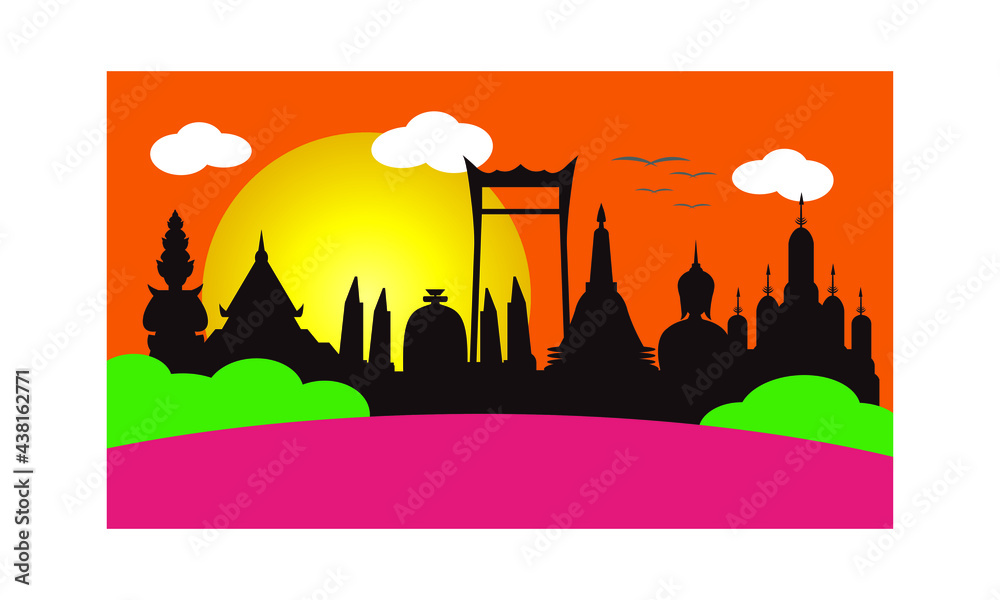 Vector of beautiful Thai style in Thailand Traditional Thai style ...