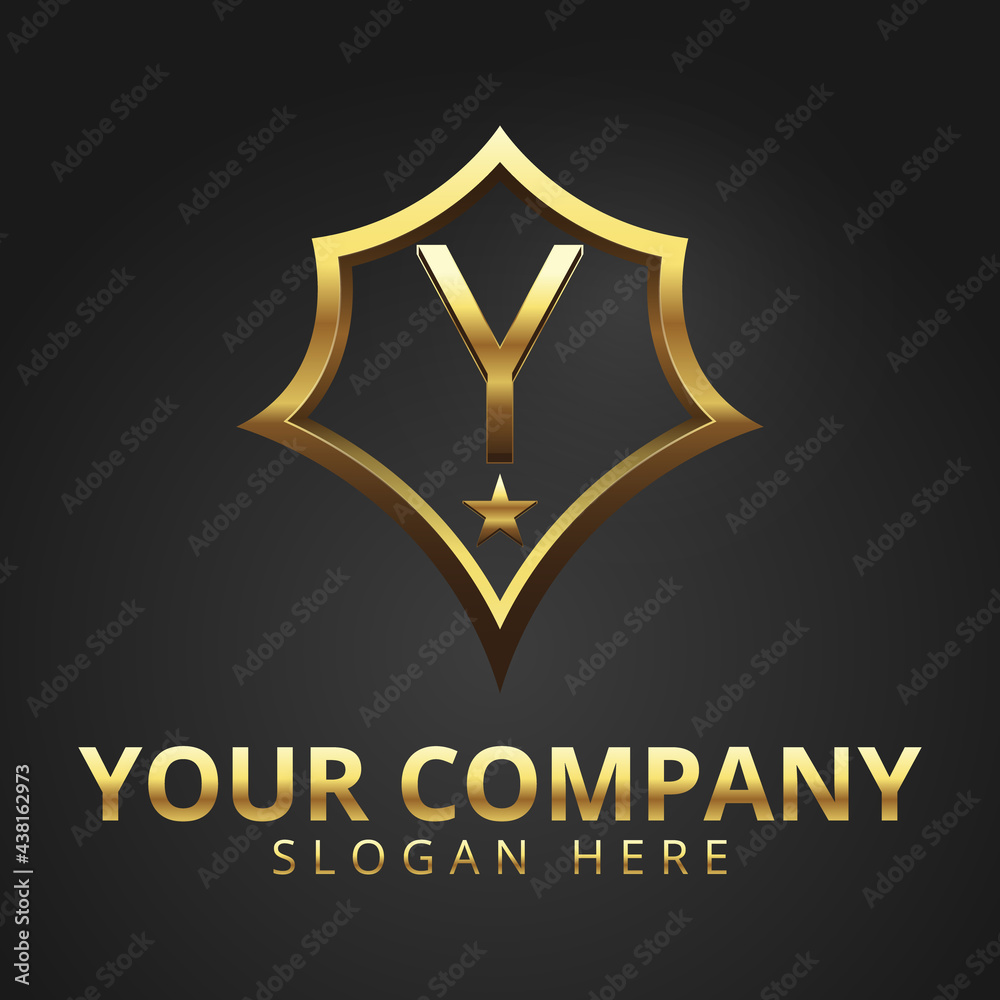 Letter Y Gold Logo Modern And Luxury logos With Gradient Gold Color ...
