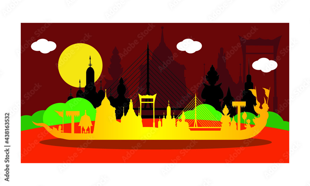 Vector of beautiful Thai style in Thailand Traditional Thai style ...