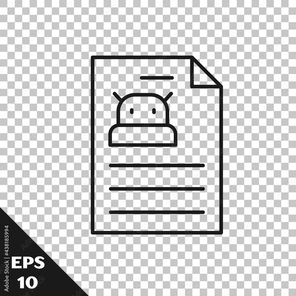 Black line Technical specification icon isolated on transparent ...